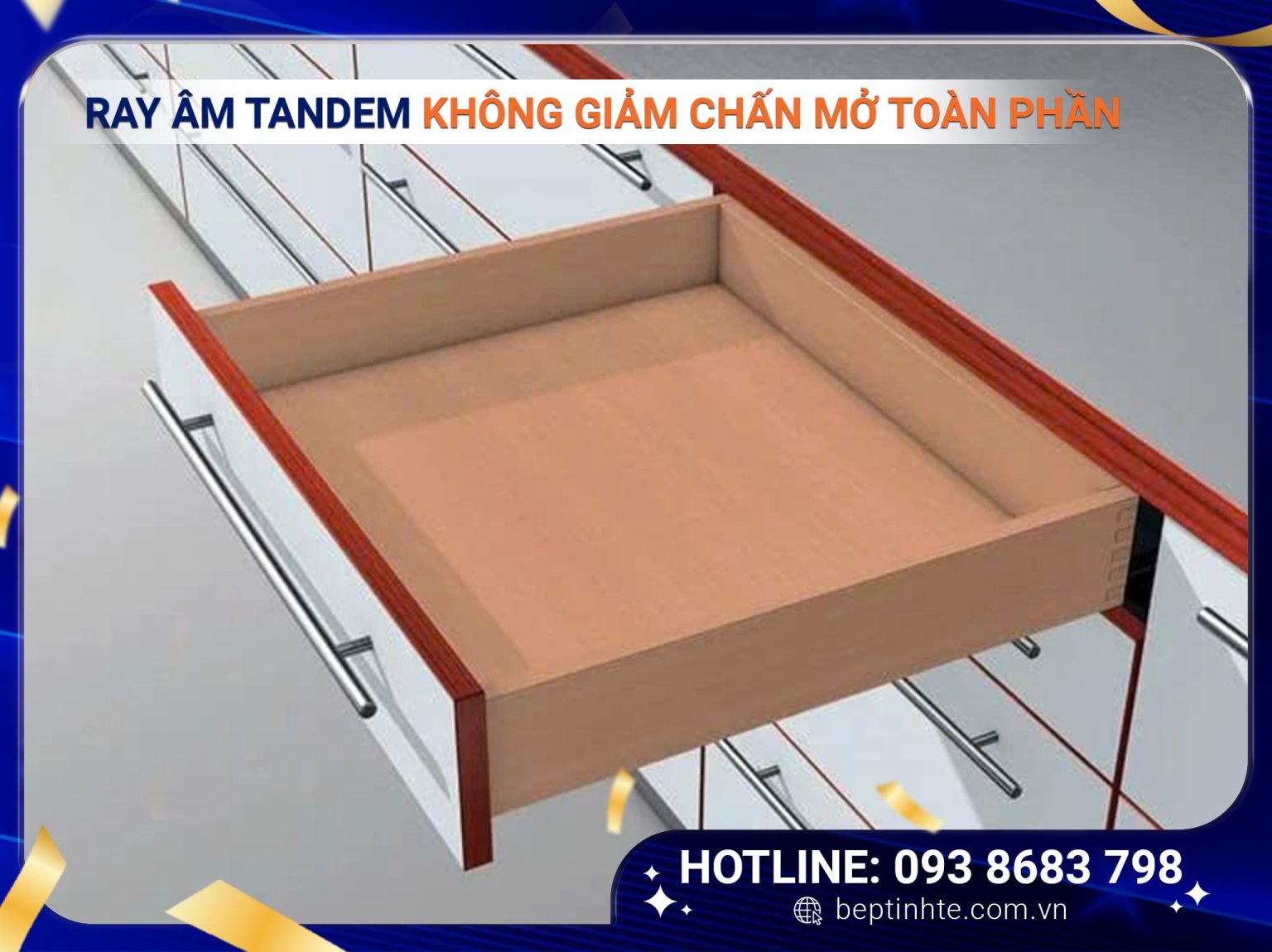 Ray âm TANDEM tích hợp nhấn mở toàn phần 560F5500T - PHỤ KIỆN NHÀ BẾP ...