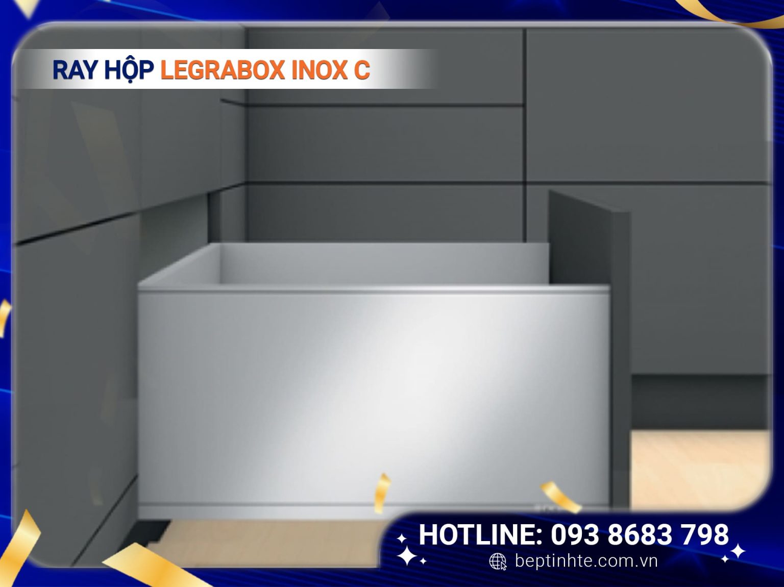 Ray hộp LEGRABOX C - Inox - PHỤ KIỆN NHÀ BẾP TINH TẾ